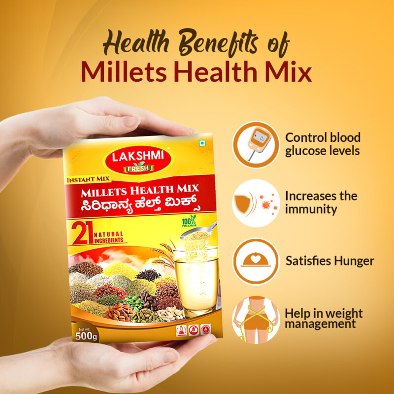 Buy Millets Health Mix 500g – Get Steel Spoon FREE – Lakshmifresh
